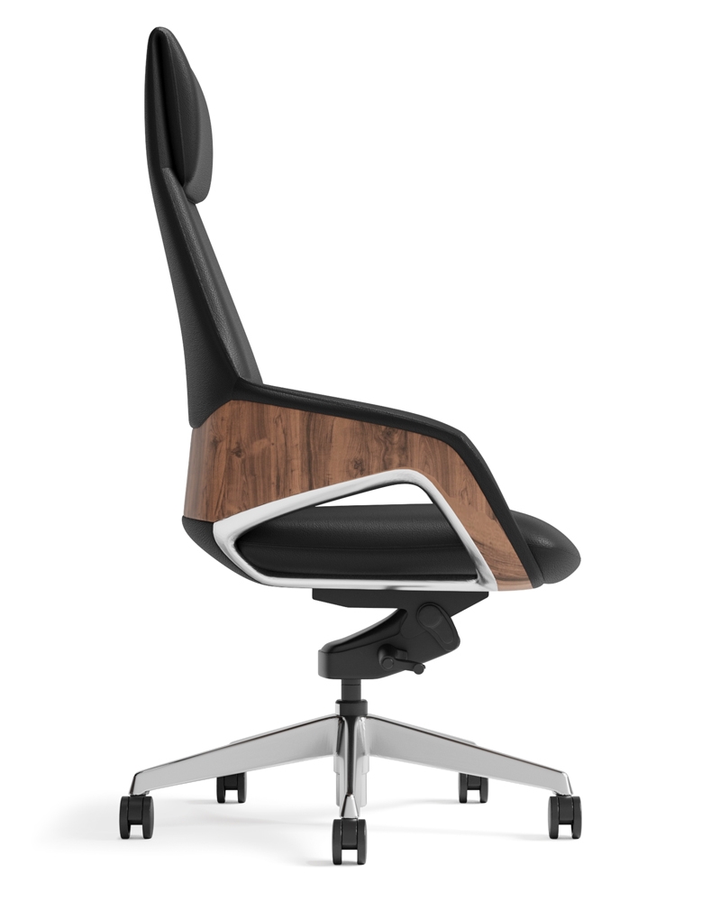 Opus Black Genuine Aniline Leather High Back Executive Chair