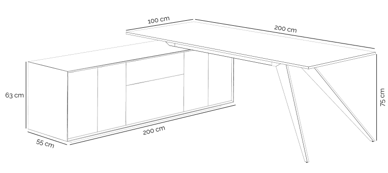 Zenon White L-Shape Executive Desk